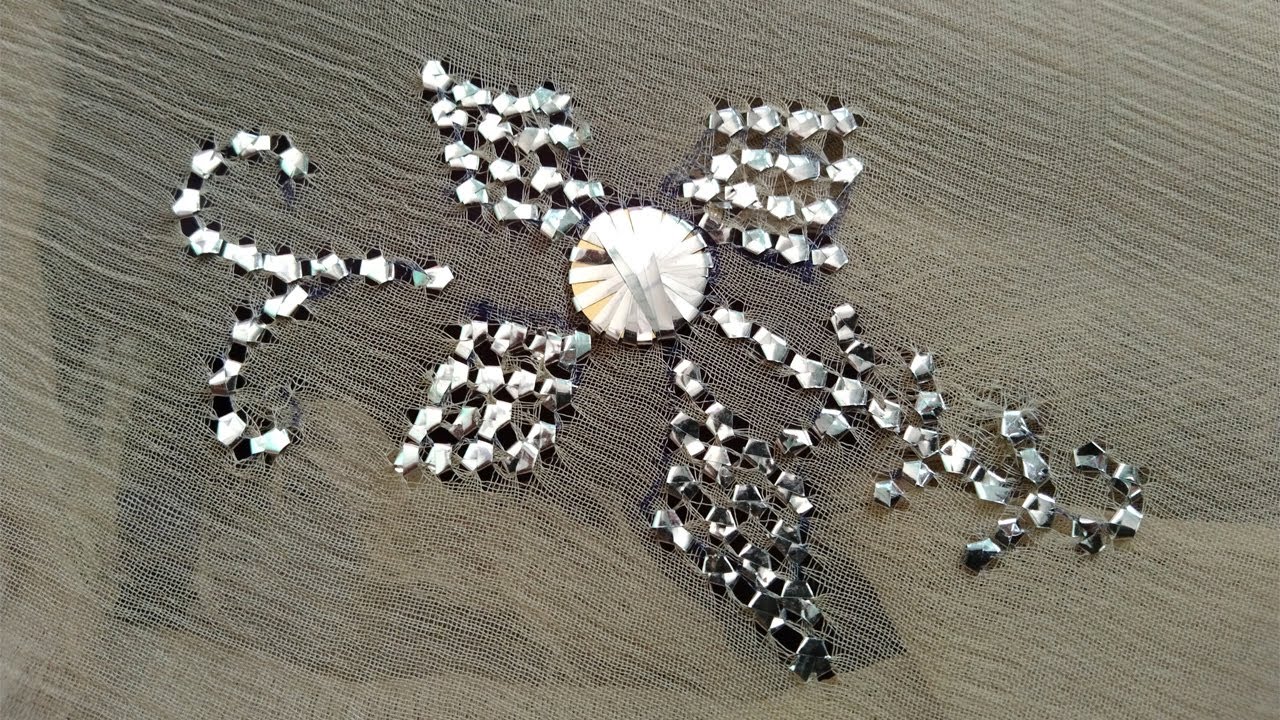 Beautiful Mukaish Work Technique | New Mukaish Design 2021 | Embroidery ...