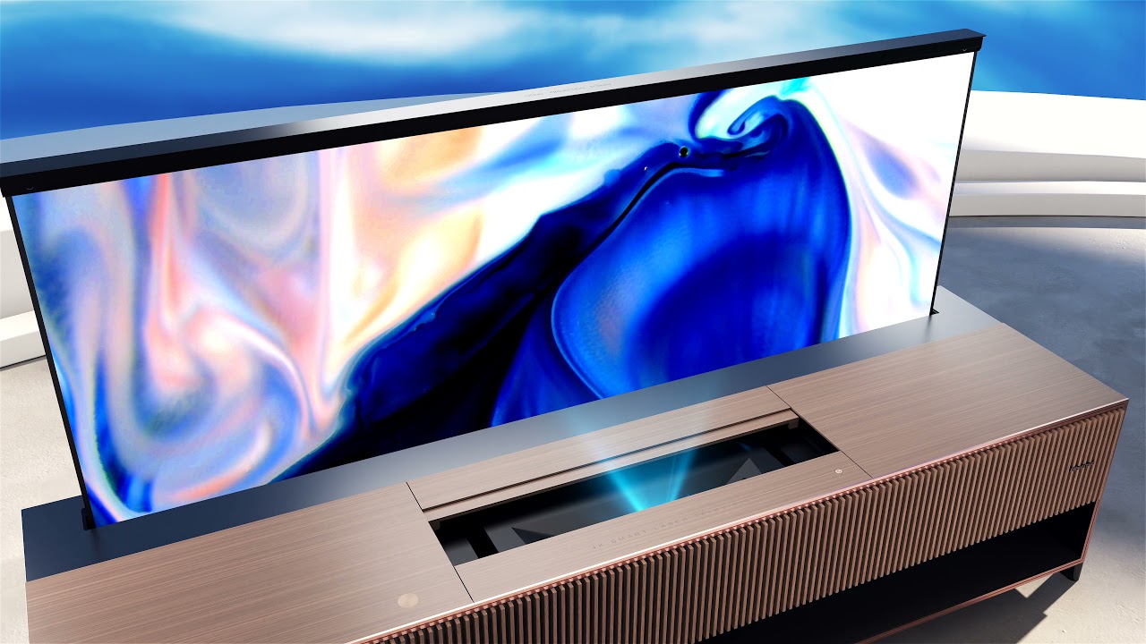 First rollable laser tv in the world - YouTube