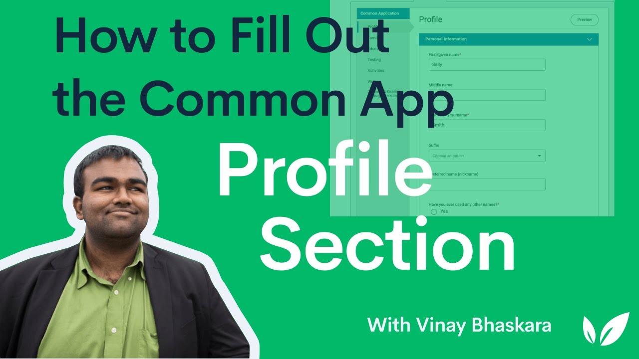 How to Fill Out the Common App: Profile Section - YouTube