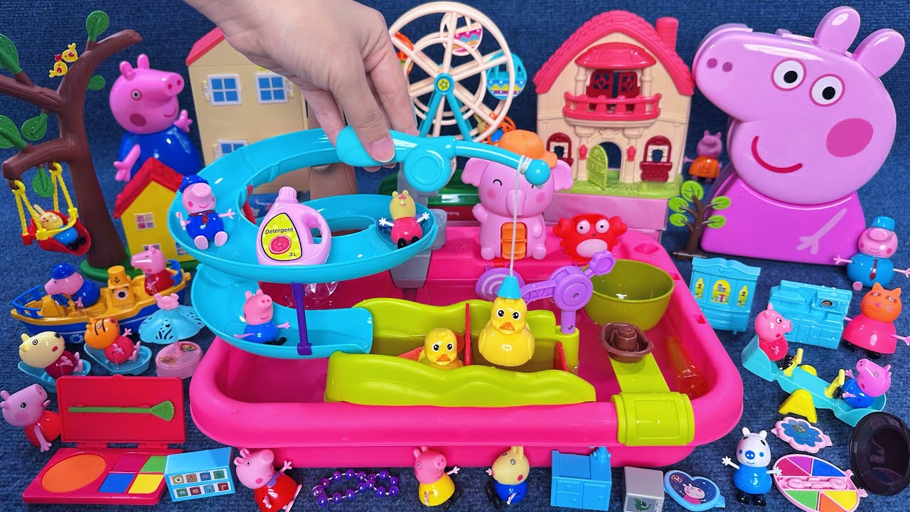 13 Minutes Satisfying with Unboxing Peppa Pig Water Park Slide Pool ...