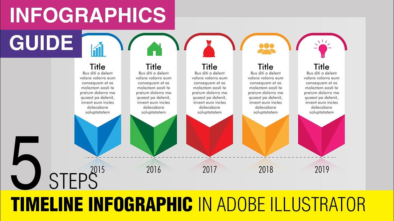 Five Steps Timeline Infographic Template | InfographicsGuide | Timeline ...