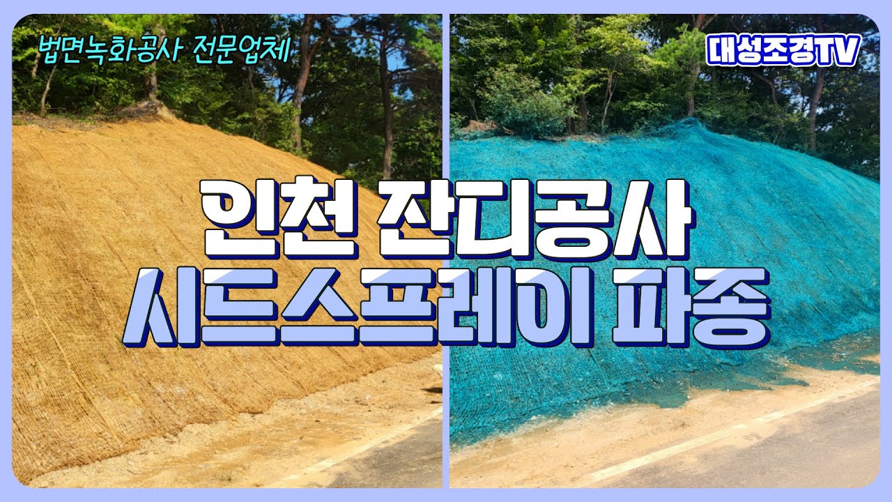 시드스프레이 씨드스프레이 잔디공사 잔디씨앗파종 잔디씨앗뿌리기 법면녹화공사 전문업체 대성조경 Youtube