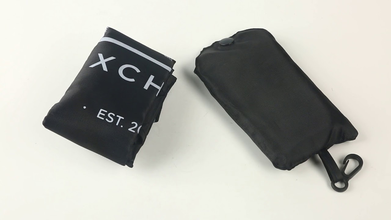 Custom cheap pocket portable 190T polyester foldable tote shopping bag ...