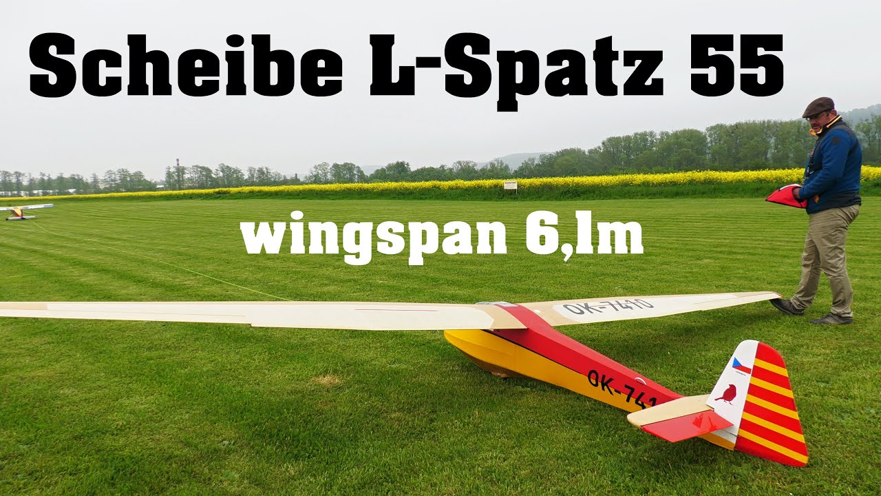 Scheibe L-Spatz 55 | 6,1m giant scale RC glider | 4K | Hranice 2023 ...
