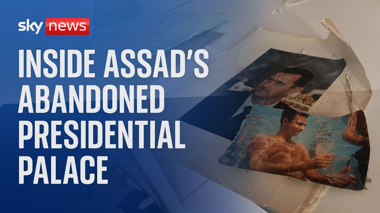 Sky News goes inside Bashar al Assad's abandoned home - YouTube