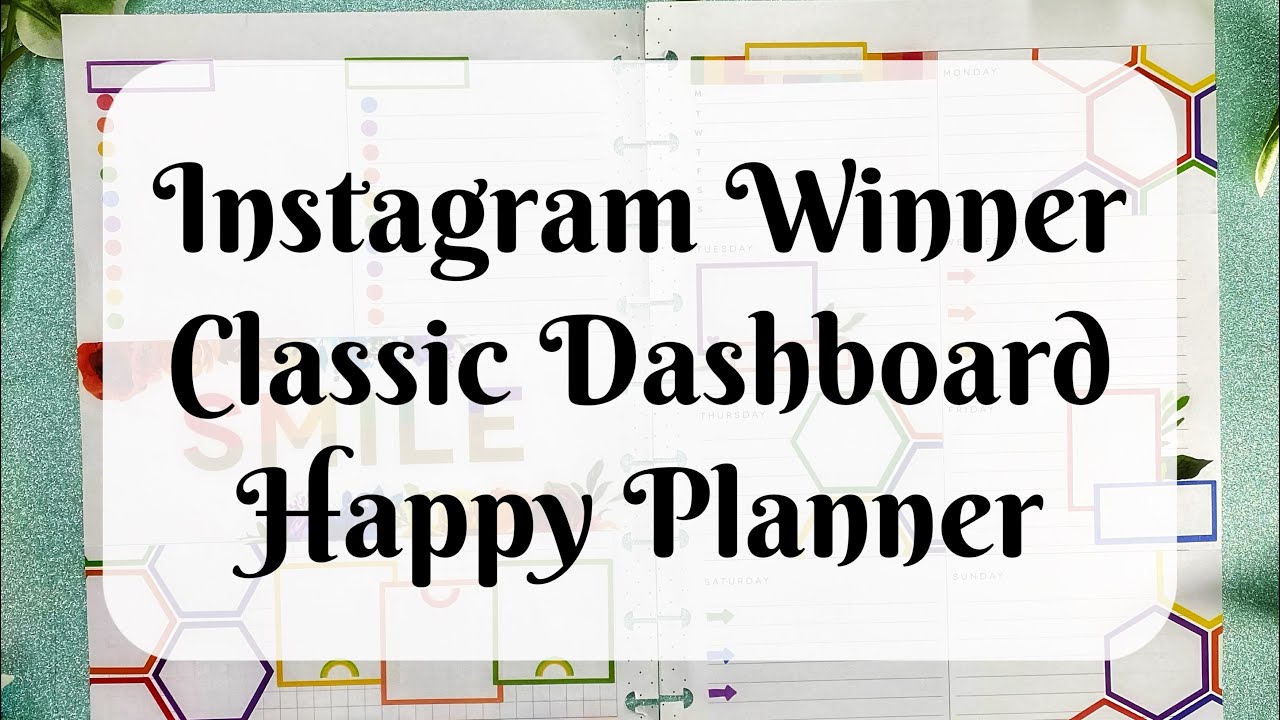 Instagram Winner | Classic Dashboard| Happy Planner - YouTube