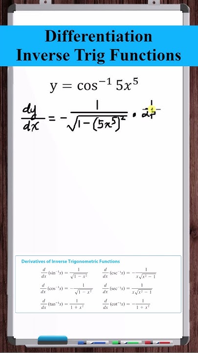 Differentiation - Inverse Trig Functions - YouTube