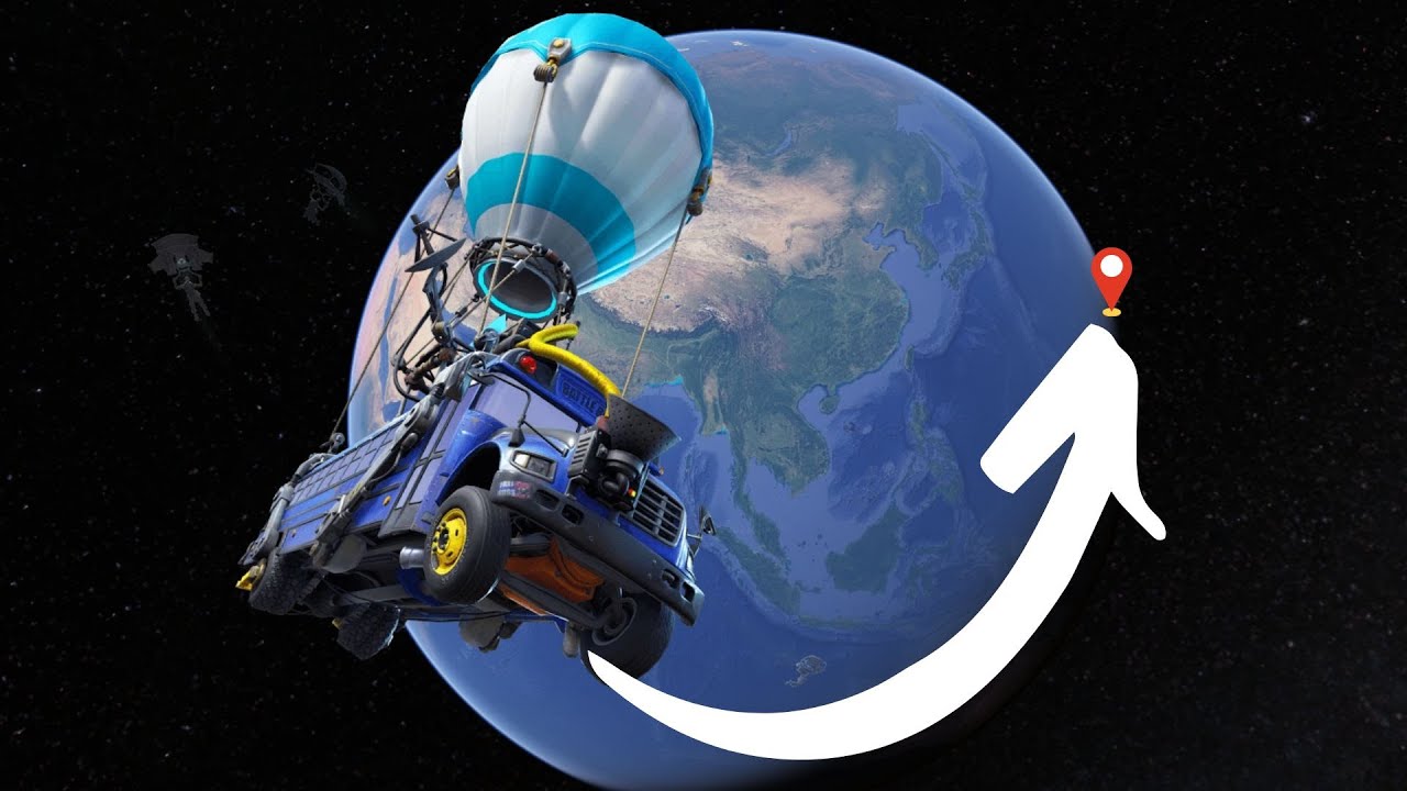 OMG! Fortnite Battle Bus on Google Earth - YouTube