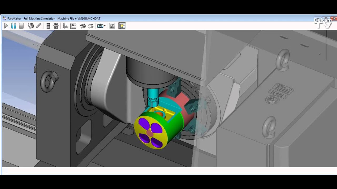 Delcam PartMaker for Hurco VM10Ui 5-axis Mill - YouTube