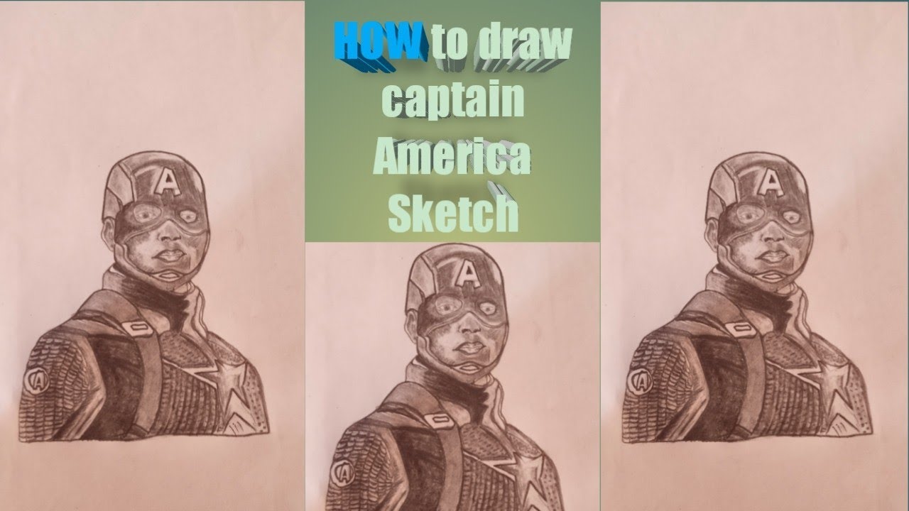 How To Draw Captain America Sketch - YouTube