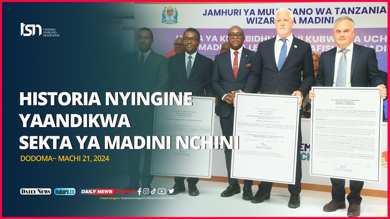 LESENI KUBWA YA UCHIMBAJI, USAFISHAJI MADINI ZATOLEWA - YouTube