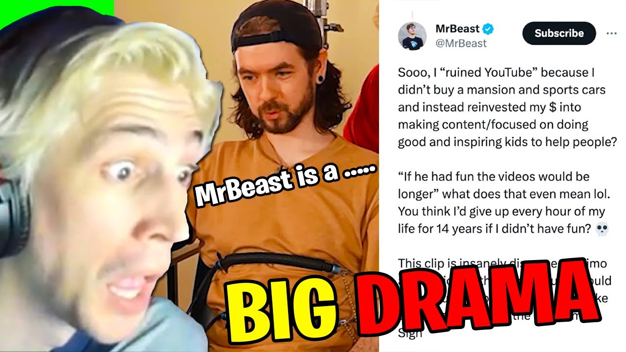 xQc Reacts to MrBeast vs JackSepticEye Drama!! - YouTube