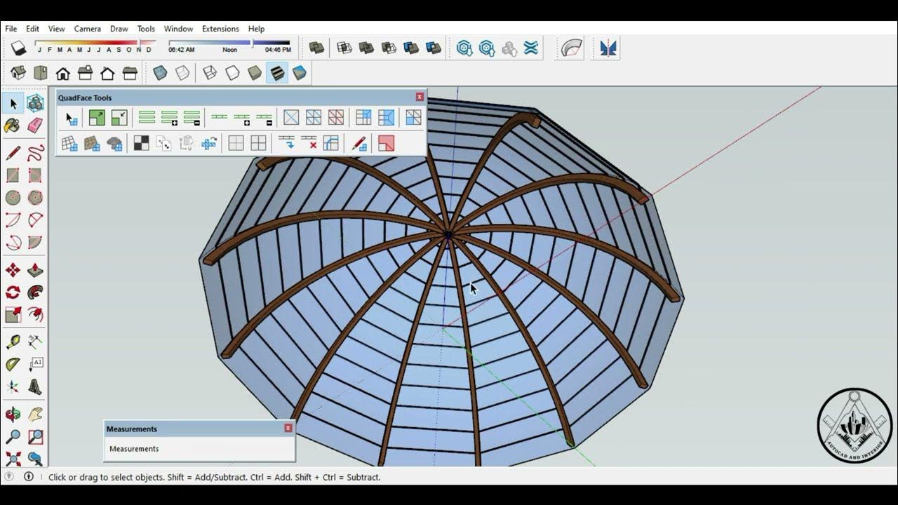 Sketchup Tutorial | Observation dome with oak ply arches | learn sketchup #sketchup #viral # ...