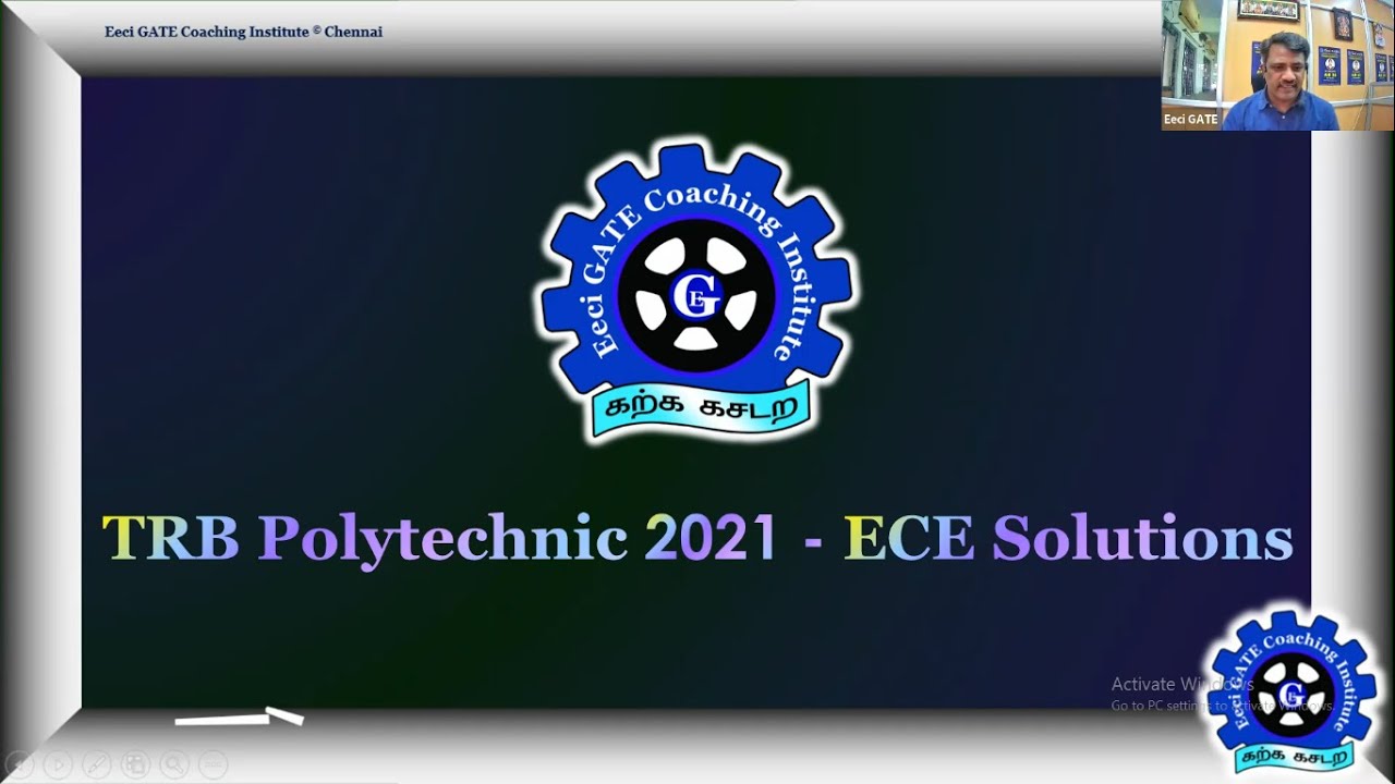 Eeci GATE's ECE TRB Polytechnic 2021 Video Solutions PART 4 - YouTube