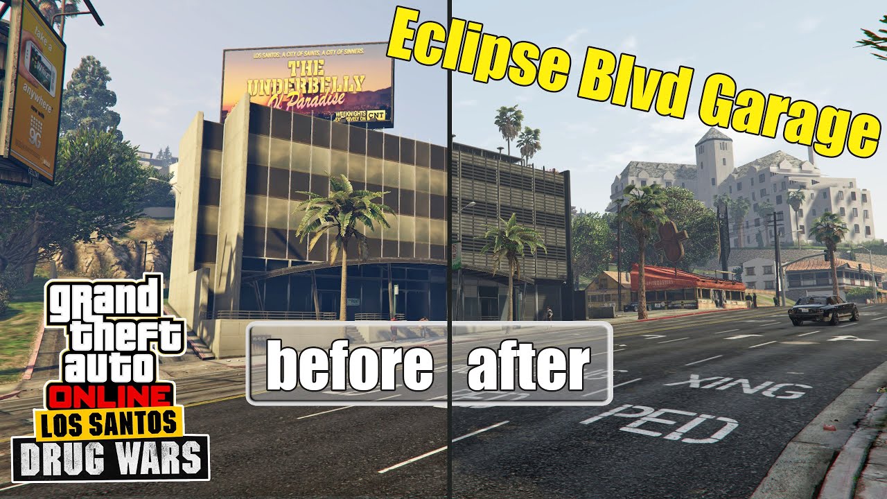 Eclipse Blvd Garage Before and After Los Santos Drug Wars DLC. GTA ...