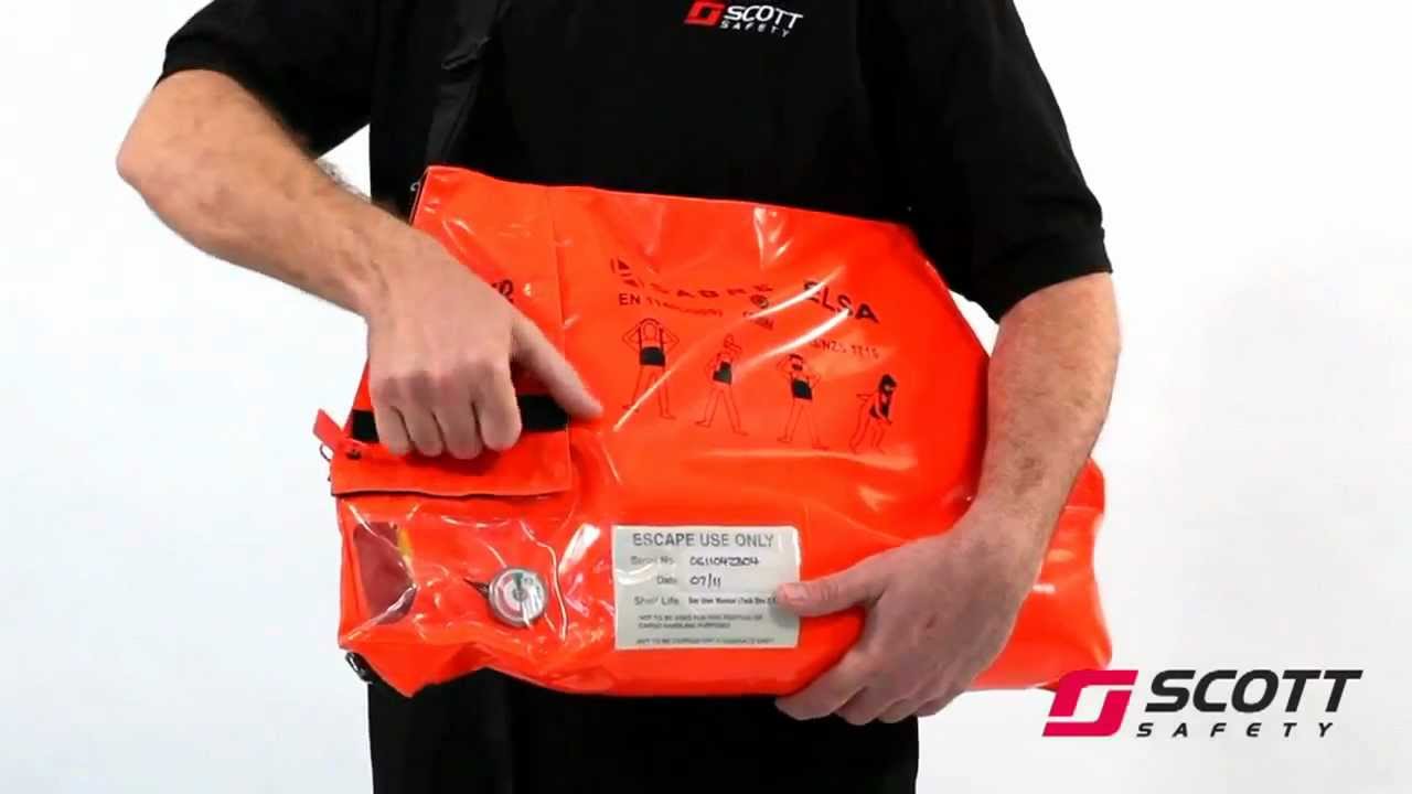 Scott Safety Elsa Escape Donning and Doffing - YouTube