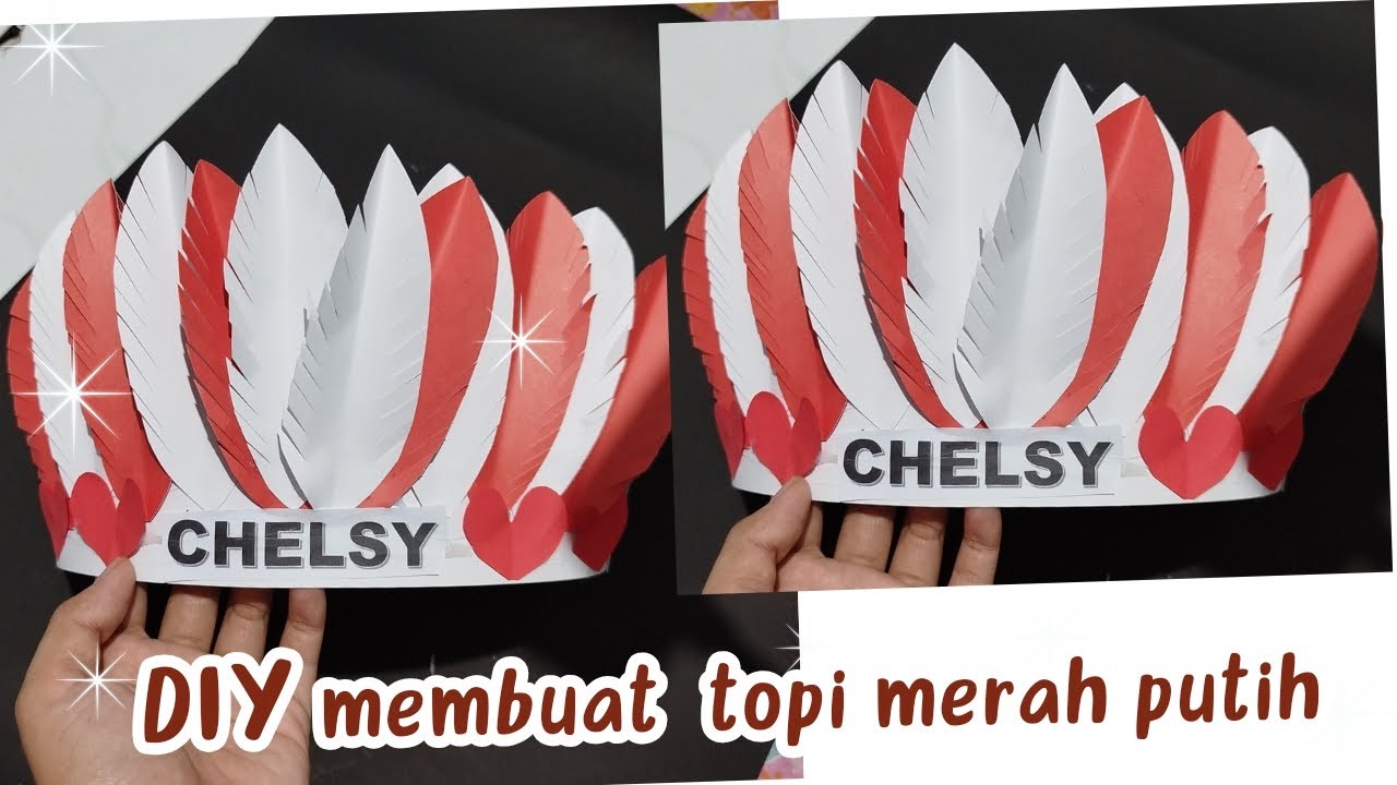 diy membuat topi merah putih untuk agustusan || cara membuat topi ...