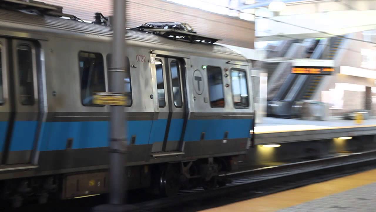 MBTA Blue Line Bowdoin bound train leaves Airport Station - YouTube