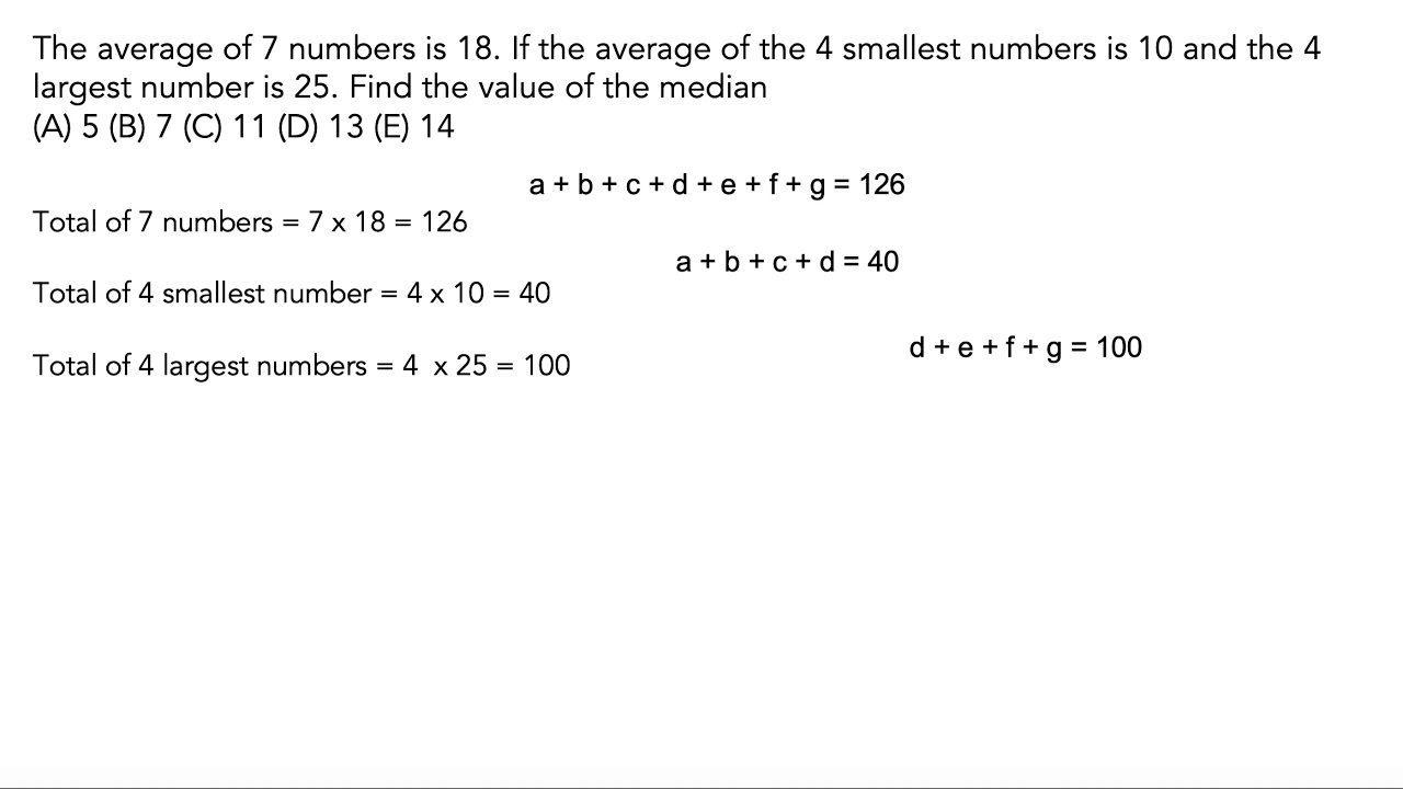 Arithmetic Mean - Question 1 AM - YouTube