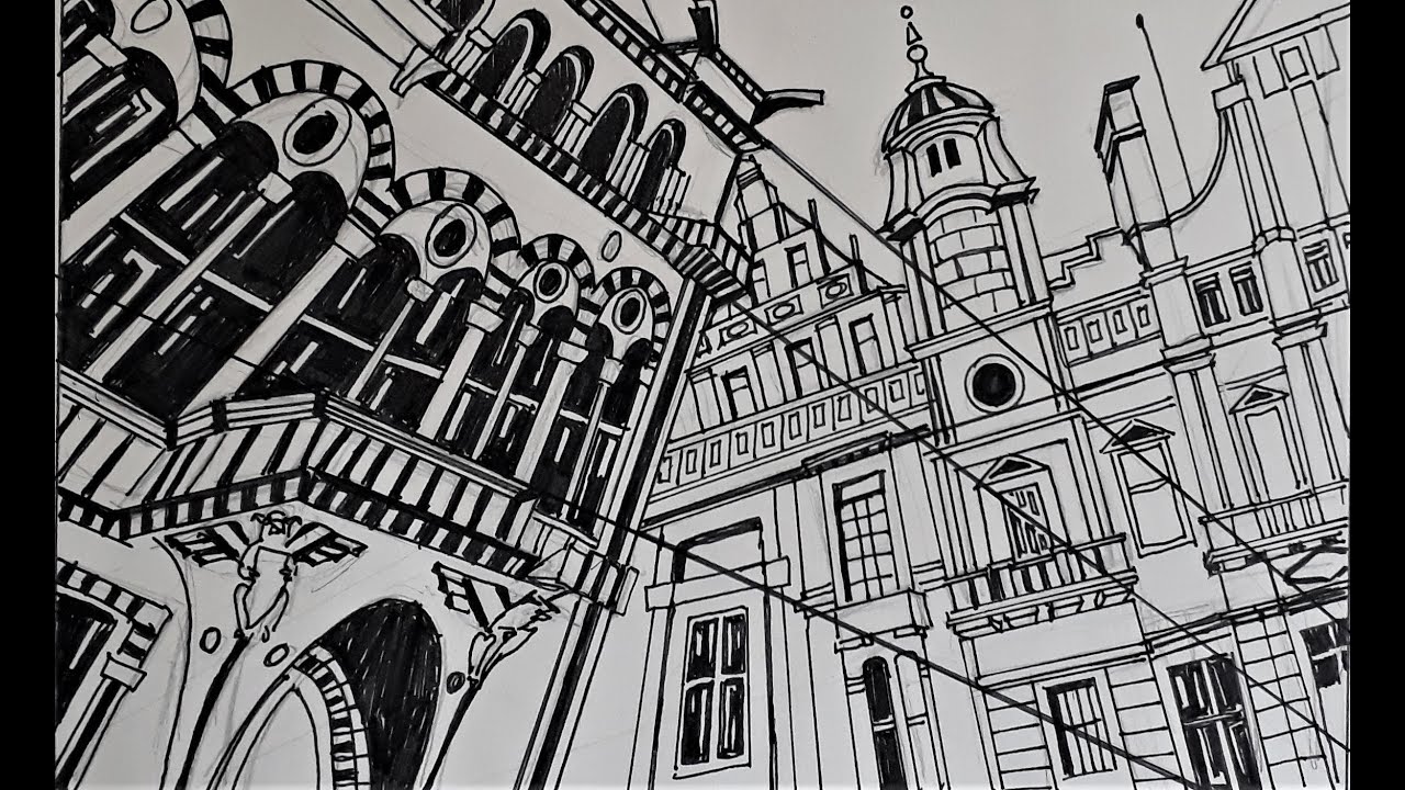 Drawing in the Vorticist style by Caroline Marsland - YouTube