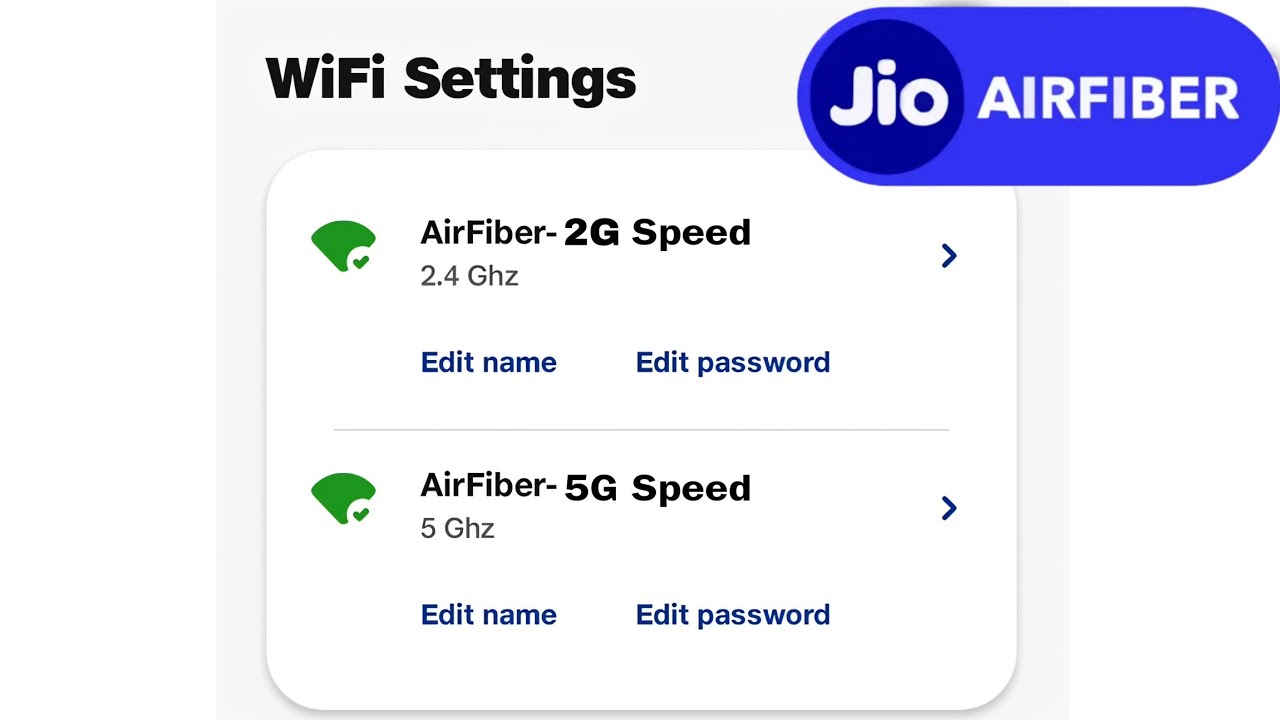 Change WiFi Name, Password & Split 2.4GHz/5GHz Bands in Jio AirFiber ...