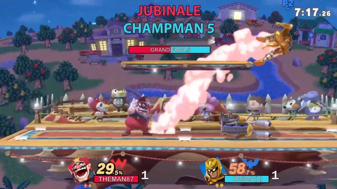 JUBINALE CHAMPMAN 5 - THEMAN87 (Wario) VS Hasan [L] (Captain Falcon ...