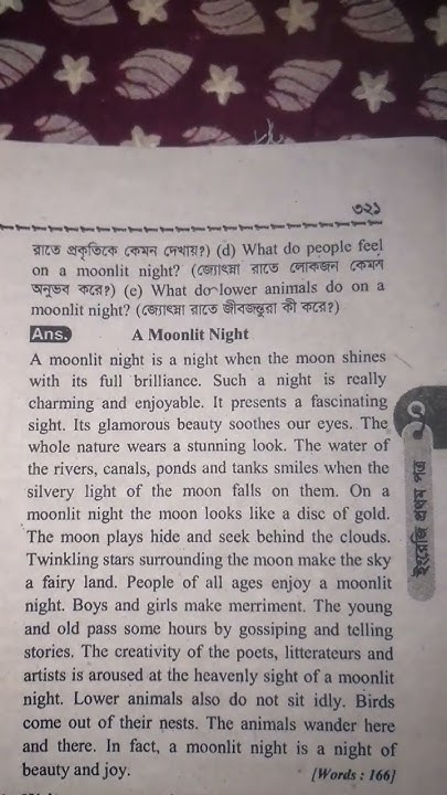 paragraph about a moonlight night - YouTube