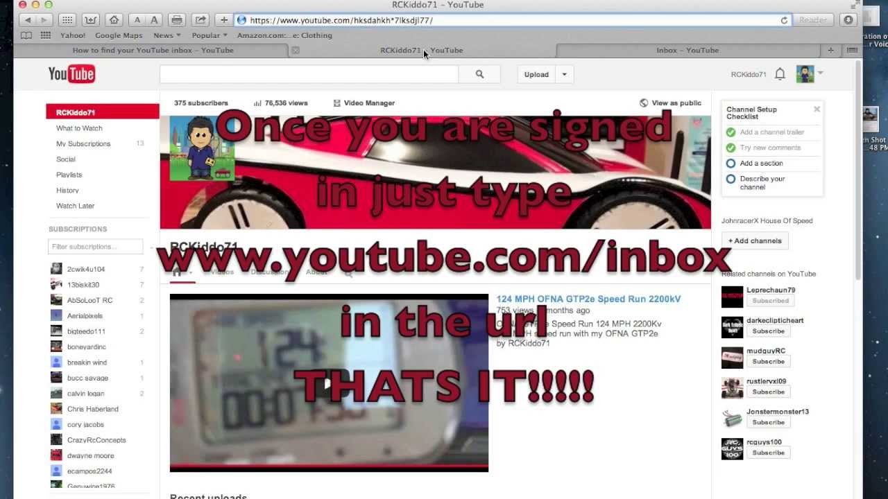 How to find your YouTube Inbox 2014 (THE BEST WAY) - YouTube