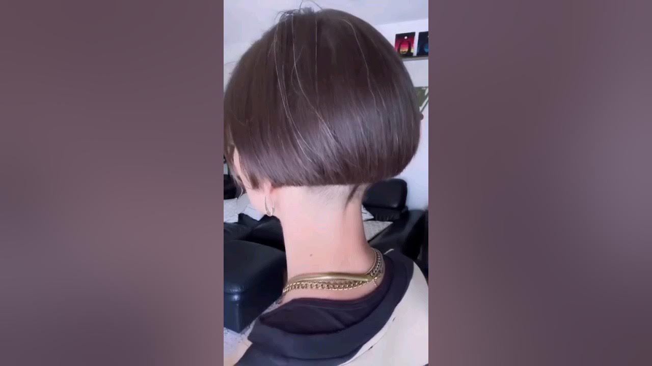Super short bob with shaved nape by zero guard - YouTube