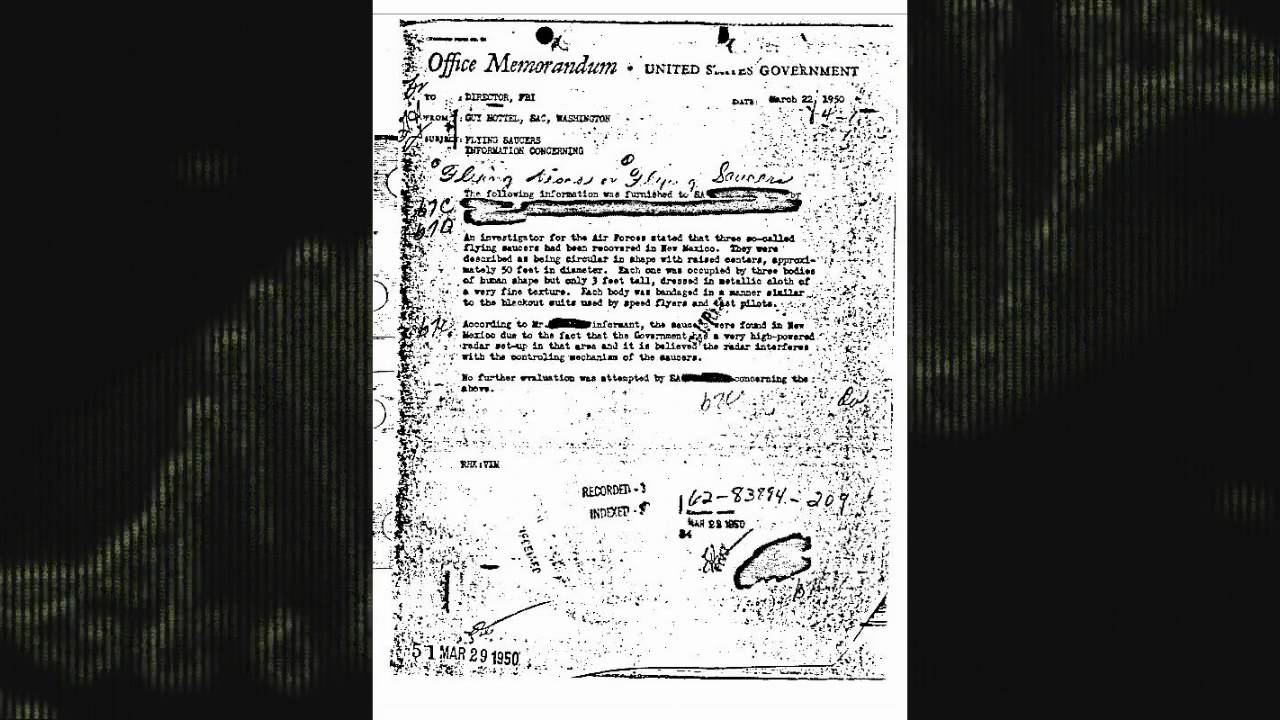 New Roswell Document Released From The FBI - YouTube