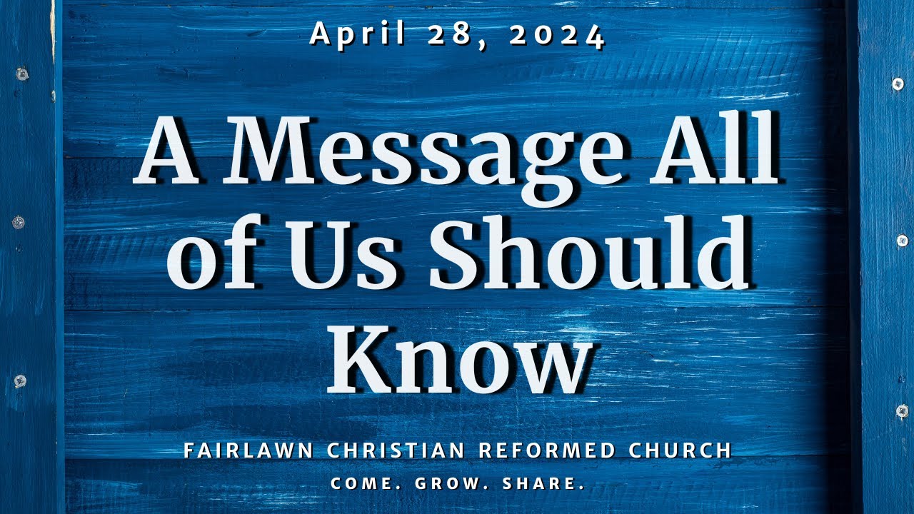A Message All of Us Should Know - YouTube