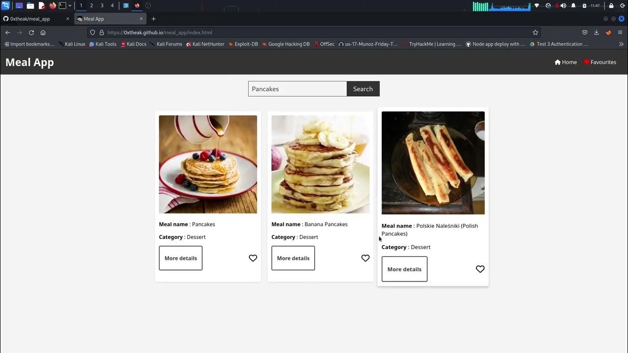 Meal App Javascript Html Css Youtube