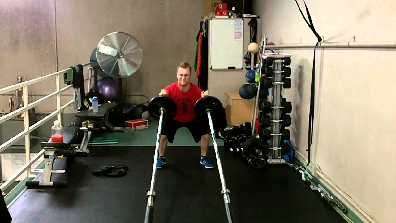 Leg Training - Dual Angled Barbell Squat to Shoulder Press - YouTube