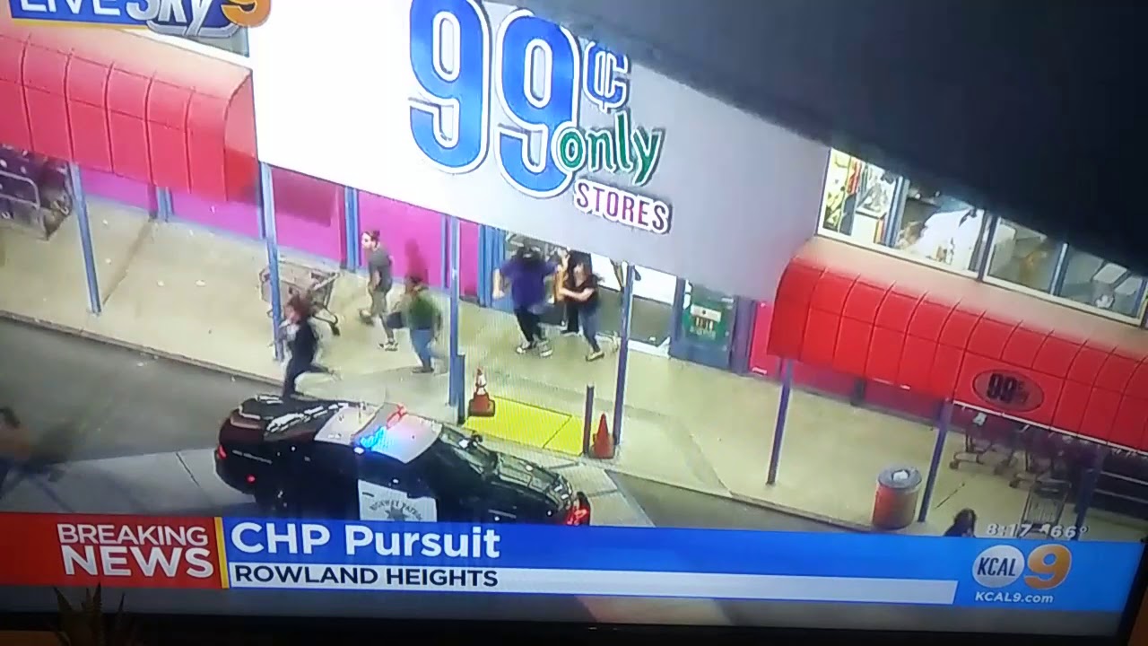 CHP pursuit ends at 99c Store April 24, 2019 - YouTube