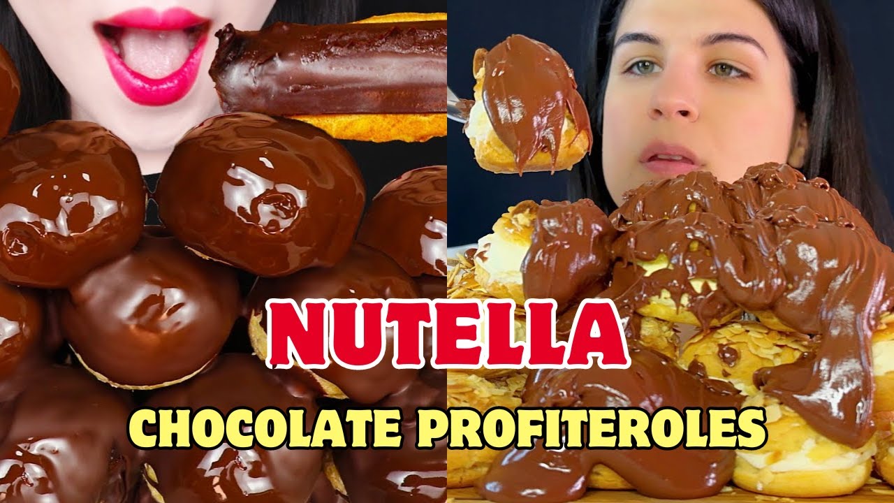 Nutella Chocolate PROFITEROLES ASMR Mukbang Compilation | ASMR COMPILATION | Lets eat with ...