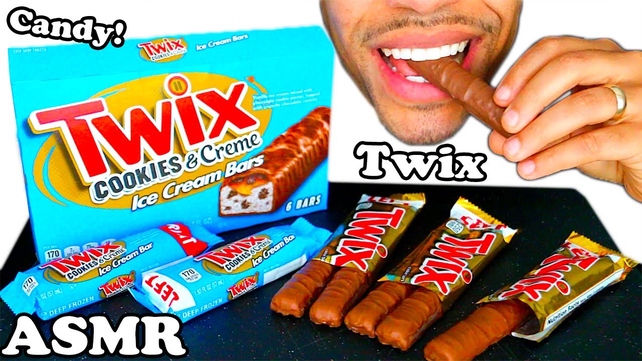 ASMR TWIX ICE CREAM COOKIES AND CREAM BARS (LEFT RIGHT) *CHOCOLATE ...