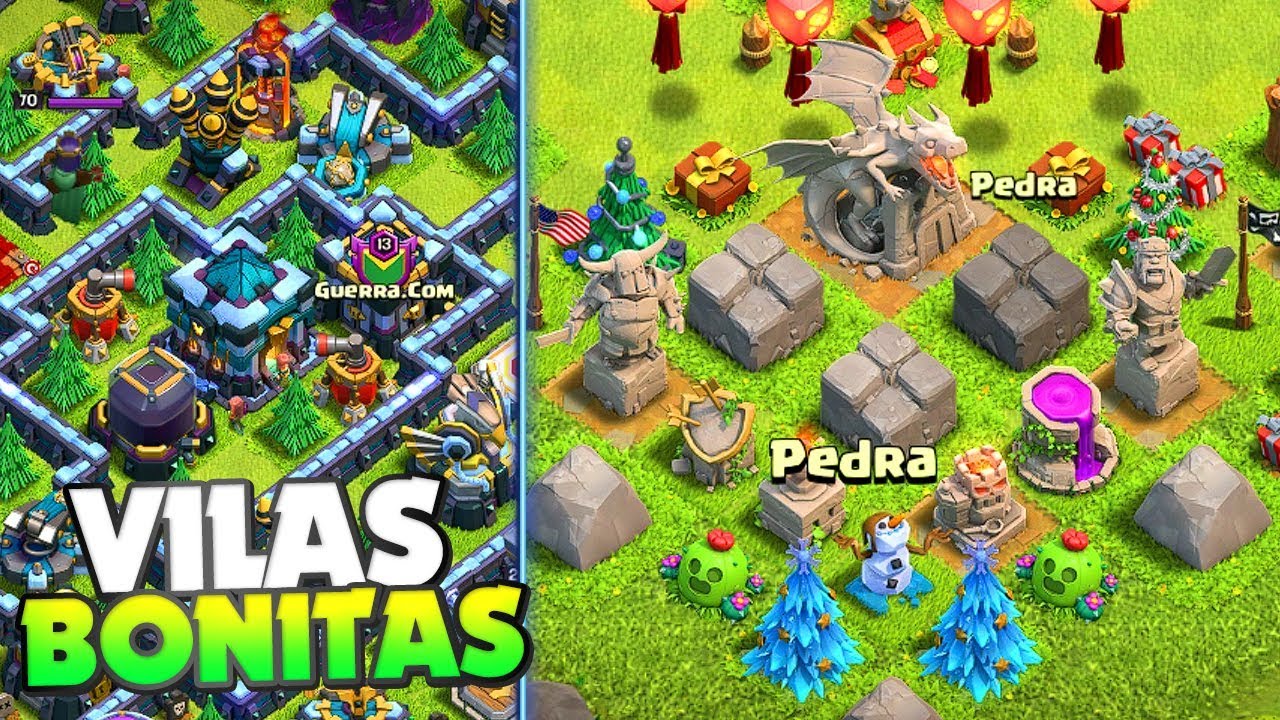 TOP 10 VILAS MAIS BONITAS DO CLASH OF CLANS (VILLAGE BEAUTIFUL) - YouTube