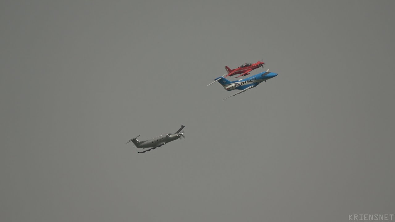 Pilatus PC-24, PC-12, PC-21 Formation / PC-21 Display / Departing P-2 ...