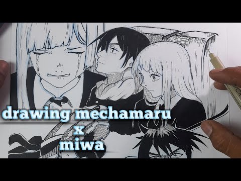 [ASMR] Drawing Mechamaru X Miwa ( Time lapse) - Jujutsu kaisen Season 2 ...