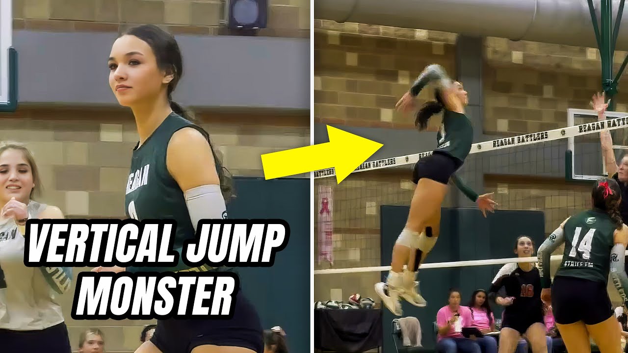 She is a MONSTER of the Vertical Jump !!! - YouTube
