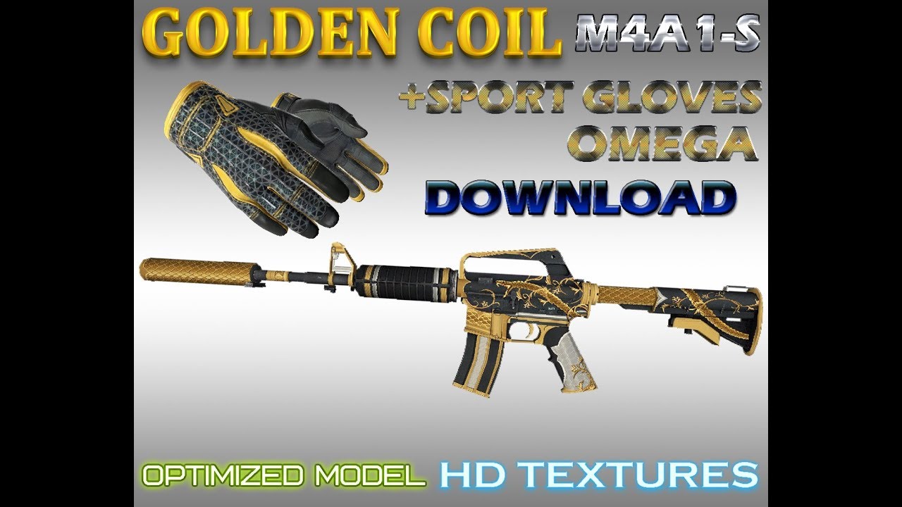 HD Golden coil M4A1-S HD + Omega Sport gloves - YouTube