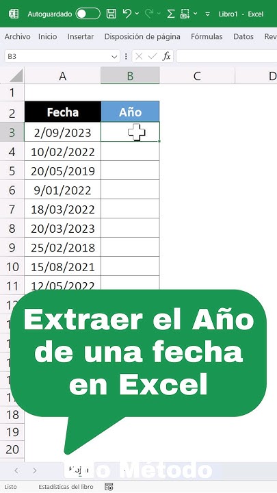 Extraer el AÑO de una fecha en Excel (FUNCIÓN TEXTO)#excel #exceltips #microsoftexcel #tutorial ...