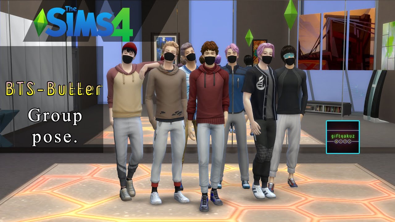 BTS - Butter group pose [TS4 Pose] - YouTube