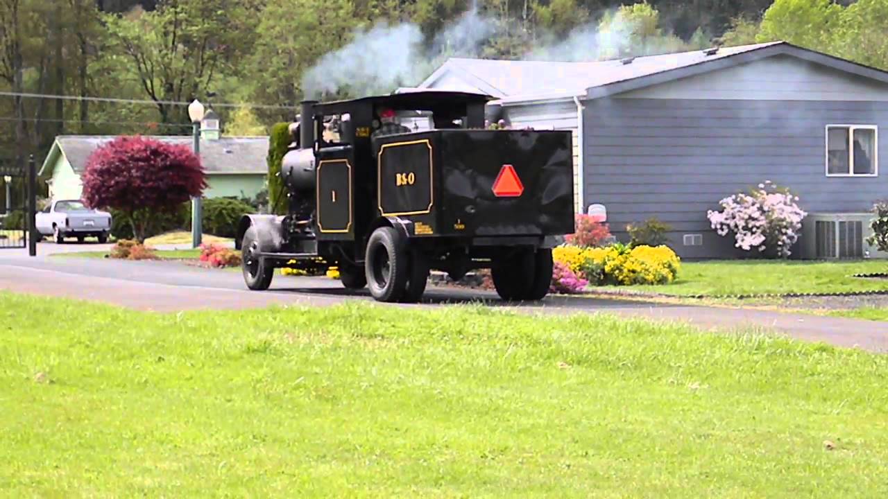 Road Steam Locomotive PC&O. Run By With Stack Talk - YouTube