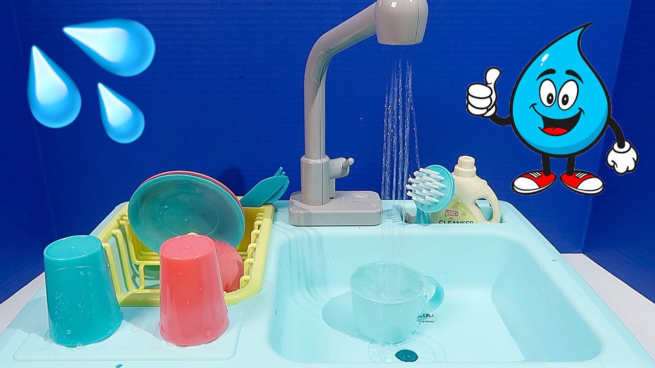 Toy Kitchen Sink with Running Water - Kitchen Toys for Children! - YouTube