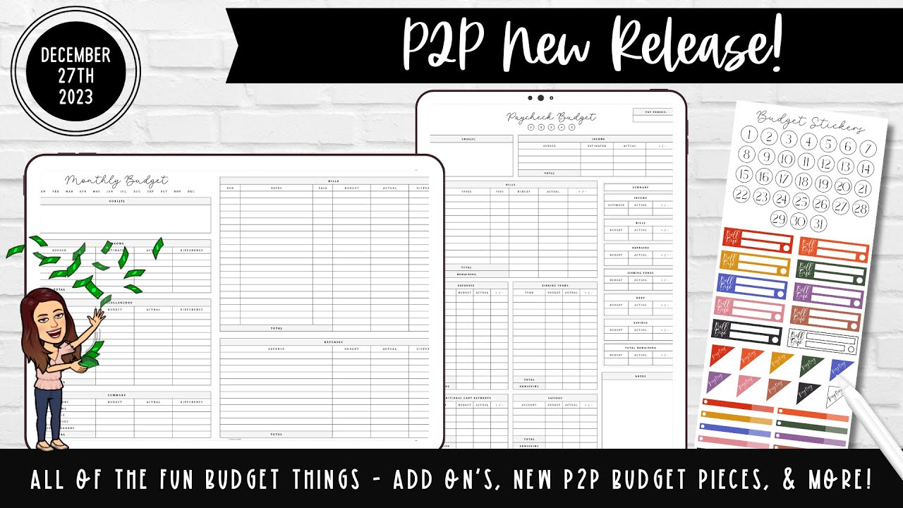 P2P NEW RELEASE! All Things BUDGET - Monthly Budget, Budget by Paycheck ...