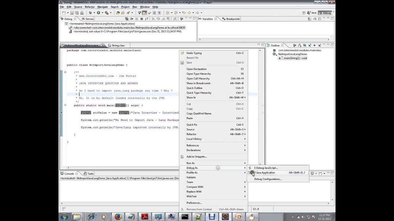 Java Interview Question And Answer Do I need to import java lang ...