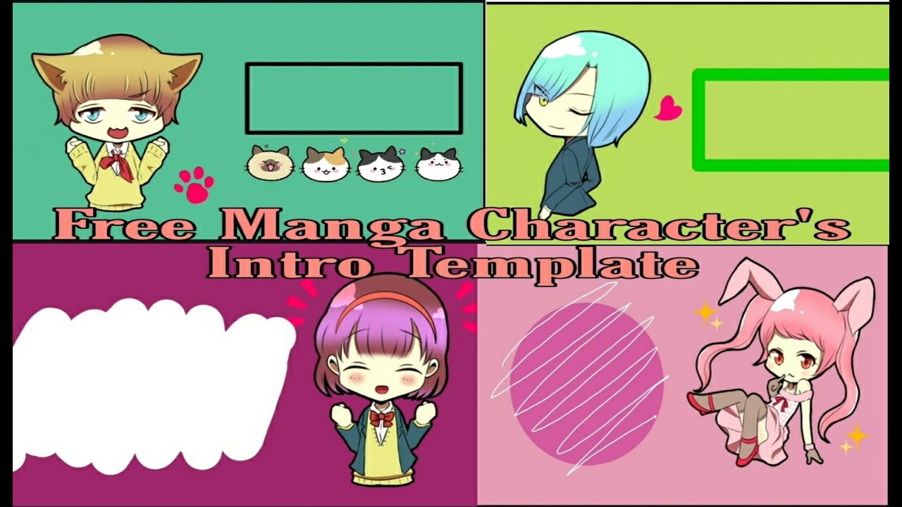 TOP 10 FREE CUTE MANGA CHARACTER'S INTRO TEMPLATES - YouTube