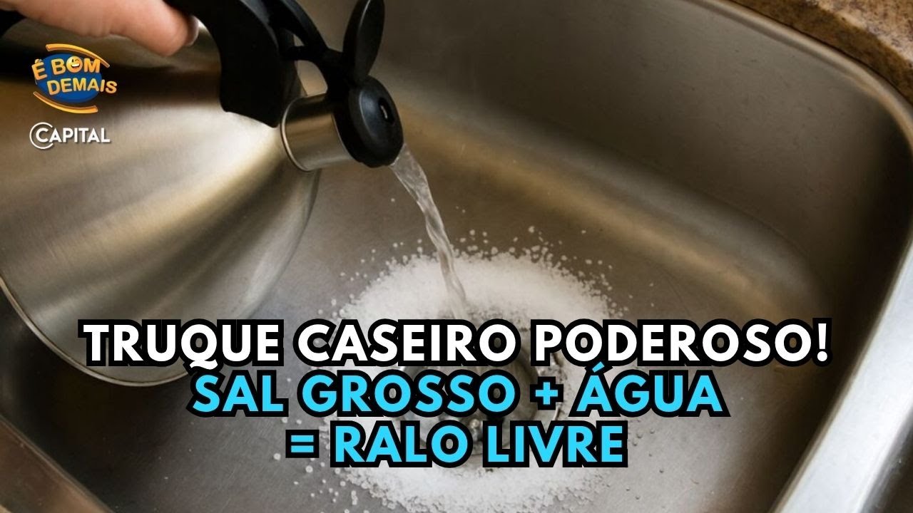 🚨 DESENTUPI O RALO DA PIA USANDO SAL GROSSO E DEU CERTO! 💥 - YouTube