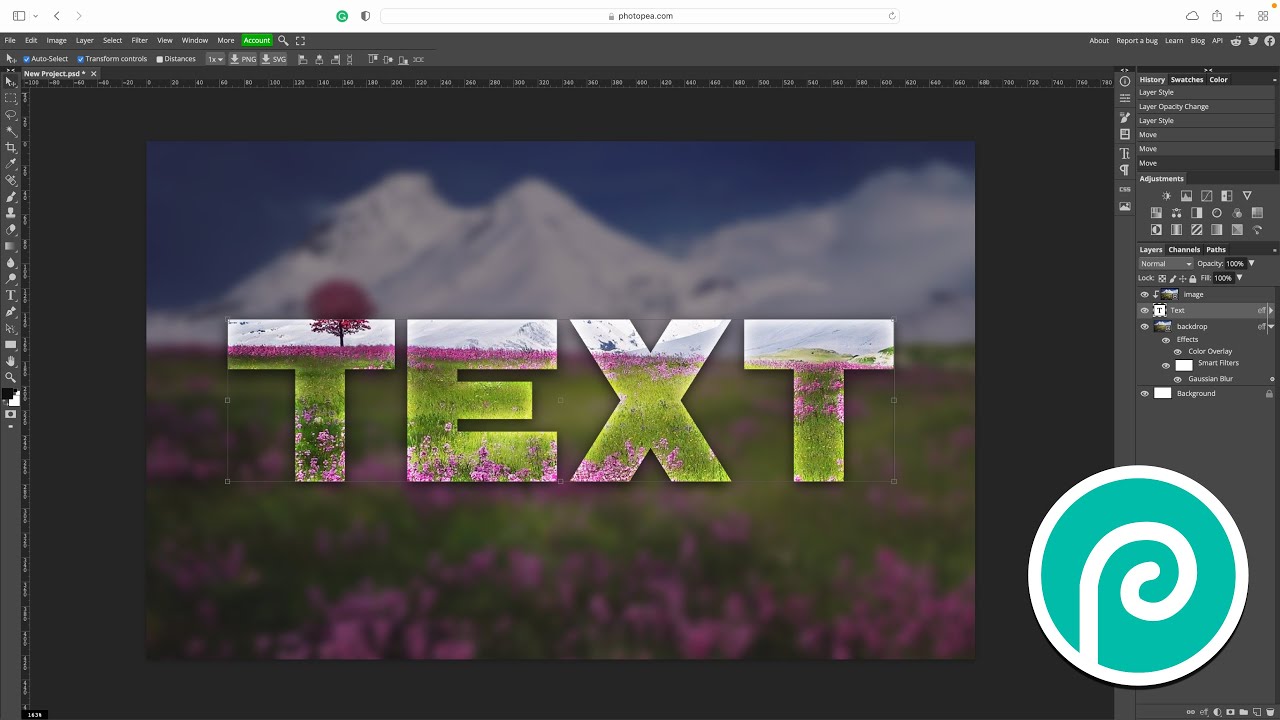 How To Place An Image Inside The Text Layer In Photopea Clipping Mask how-to-place-an-image-inside-the-text-layer-in-photopea-clipping-mask